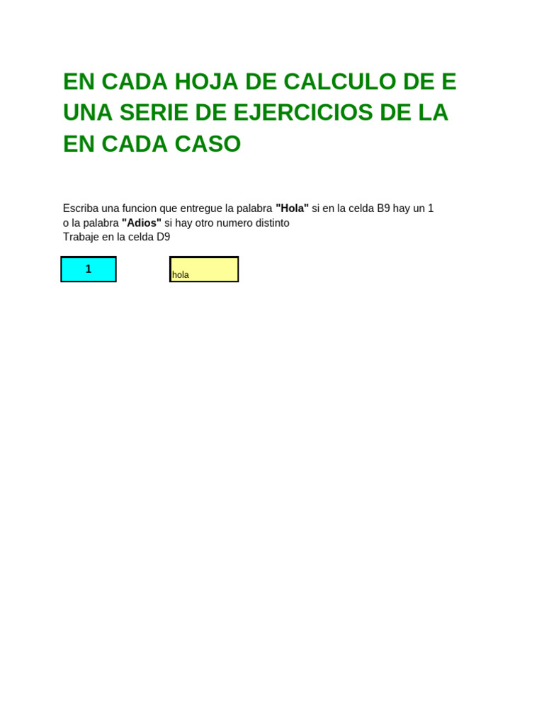 Ejercicios+Excel+Funcion+SI Pris1 | PDF