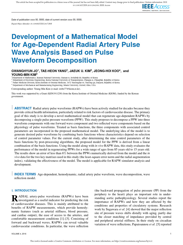 Development of A Mathematical Model For Age-Depend | PDF | Blood ...