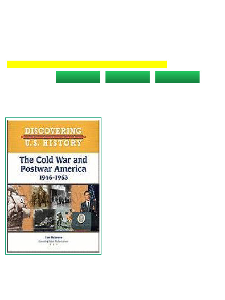 The Cold War and Postwar America 1946 1963 1st Edition Tim Mcneese ...