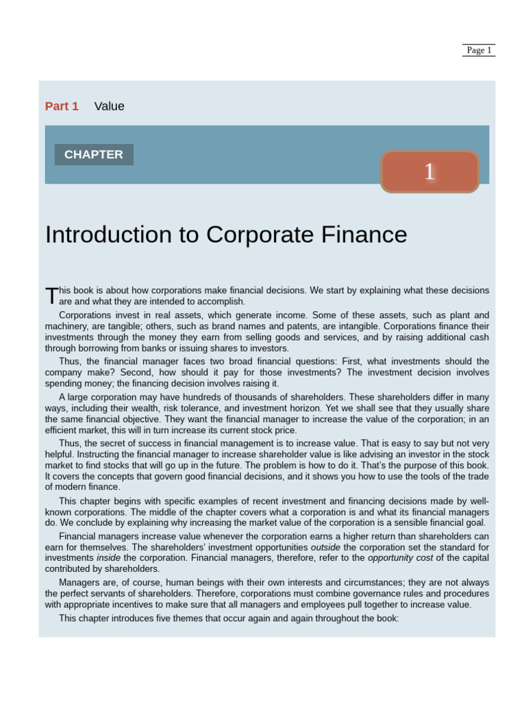 Principles of Corporate Finance Ch01-3 (PG 70 - 187) | PDF | Stocks ...