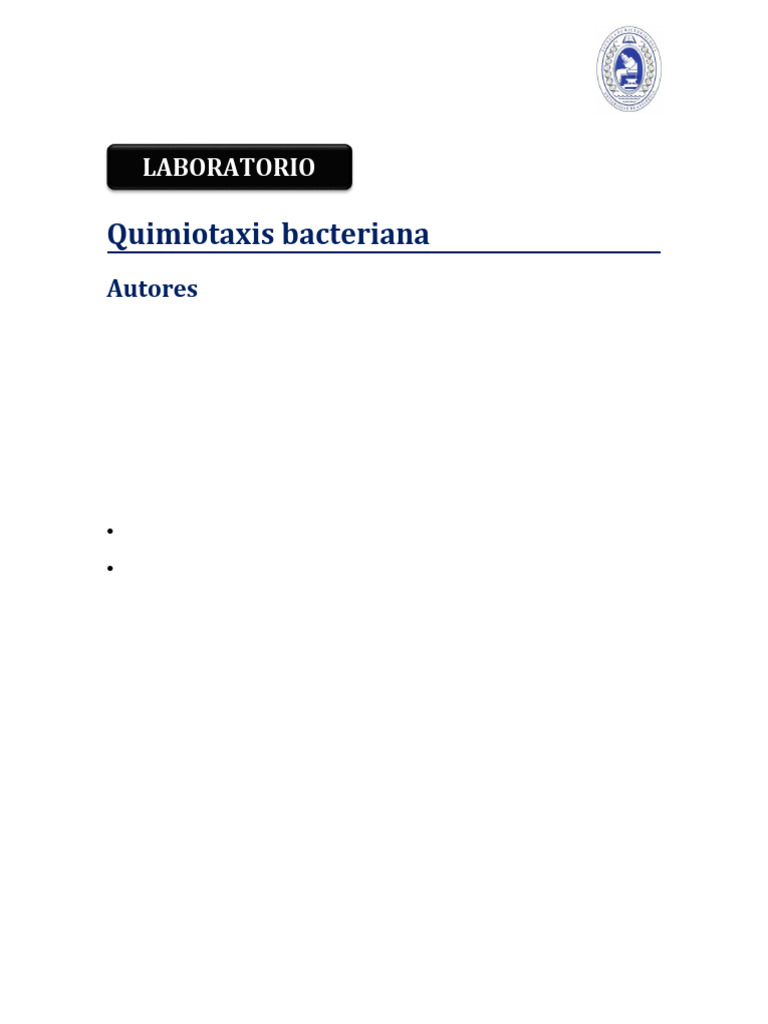 Quimiotaxis Bacteriana en Microbiología I | PDF | Las bacterias ...