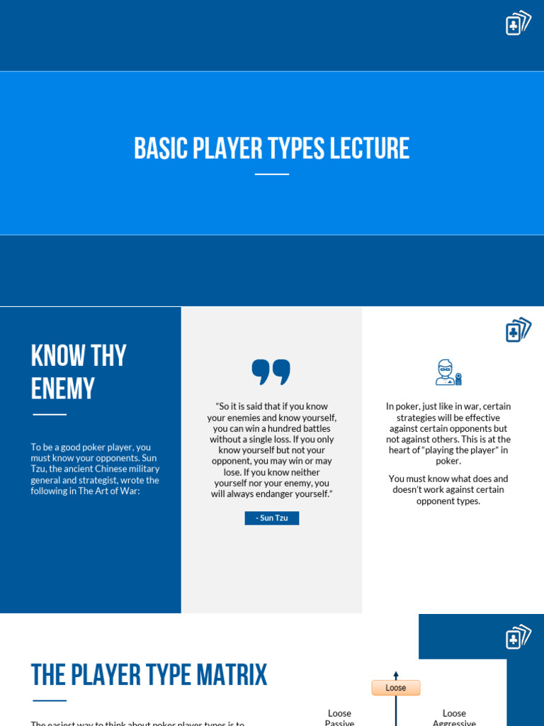 Basic Player Types (2025 Updated Lecture) | PDF | Poker | Gaming