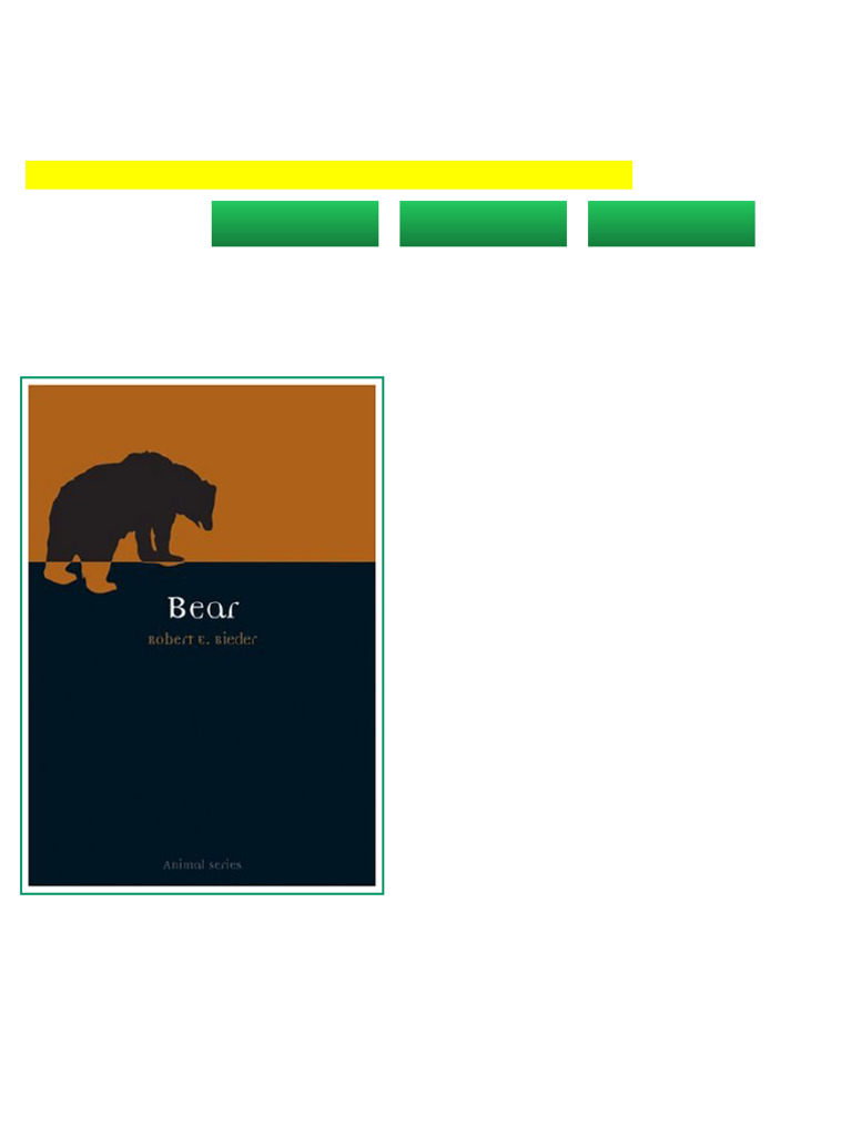 Bear 1st Edition Robert E. Bieder: Mirror Link | PDF | Economics ...