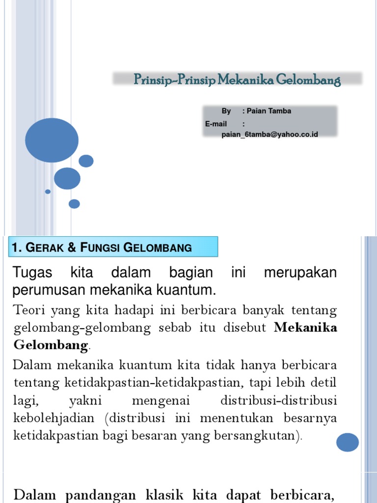 Prinsip - Prinsip Mekanika Gelombang | PDF