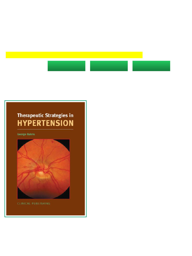 Therapeutic Strategies in Hypertension 1st Edition George L. Bakris ...