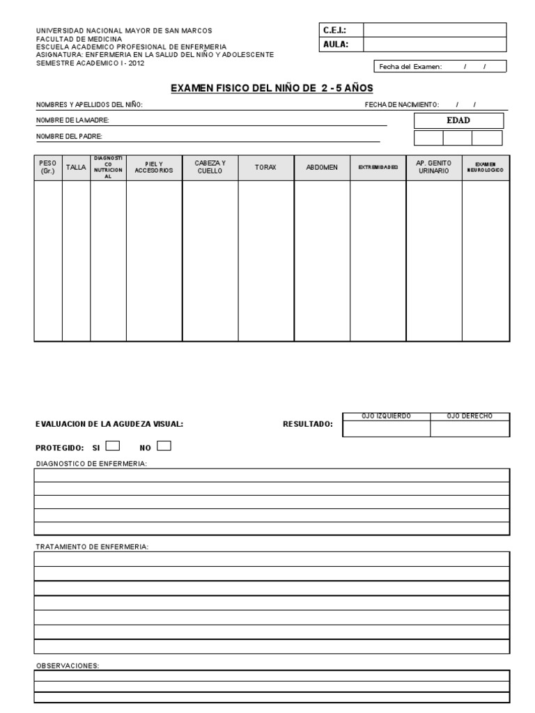Formato Examen Fisico