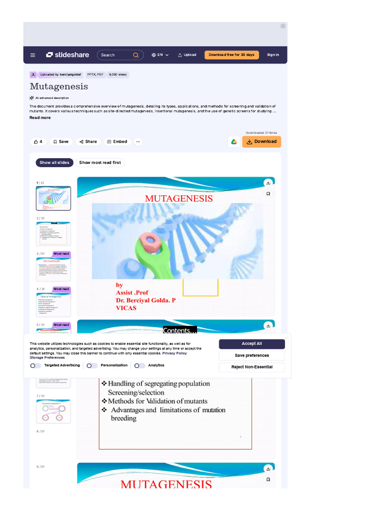 WWW Slideshare Net Slideshow Mutagenesis 251652110 251652110... | PDF ...