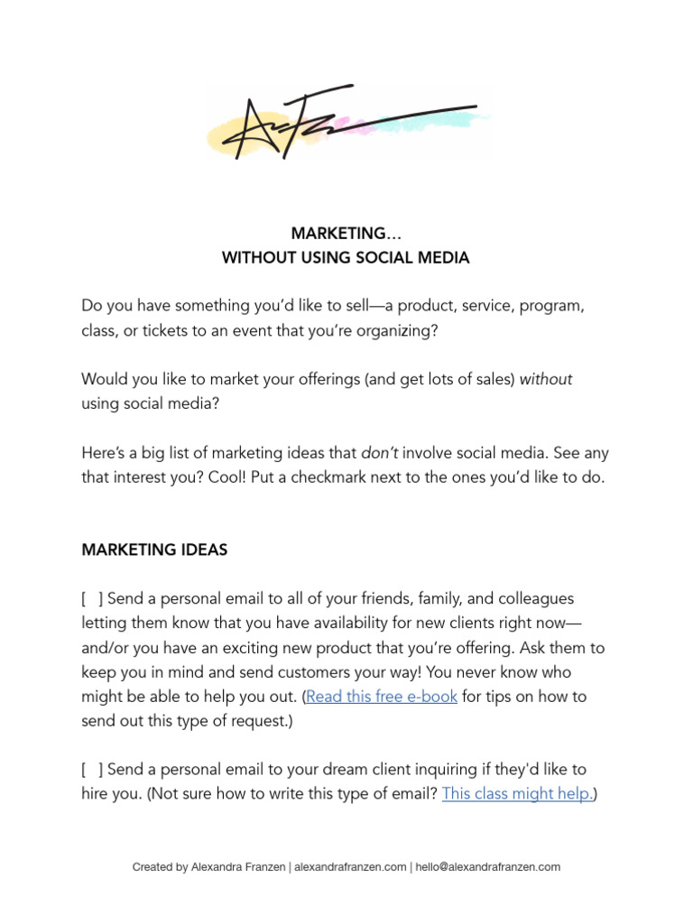 Worksheet Marketing Ideas | PDF