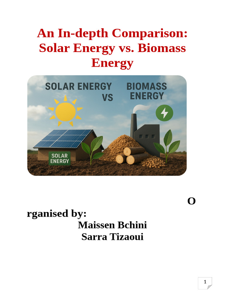 Solar Energy Vs Biomass Energy | PDF | Renewable Energy | Solar Power