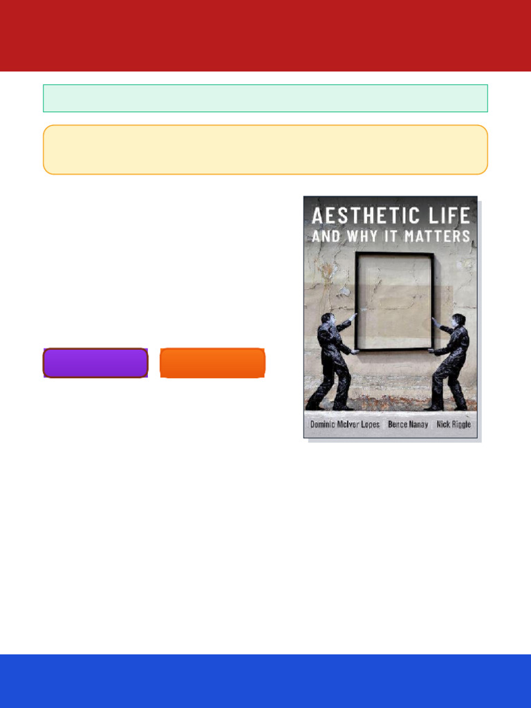 Aesthetic Life and Why It Matters Dominic Lopes Ebook Portable Digital ...