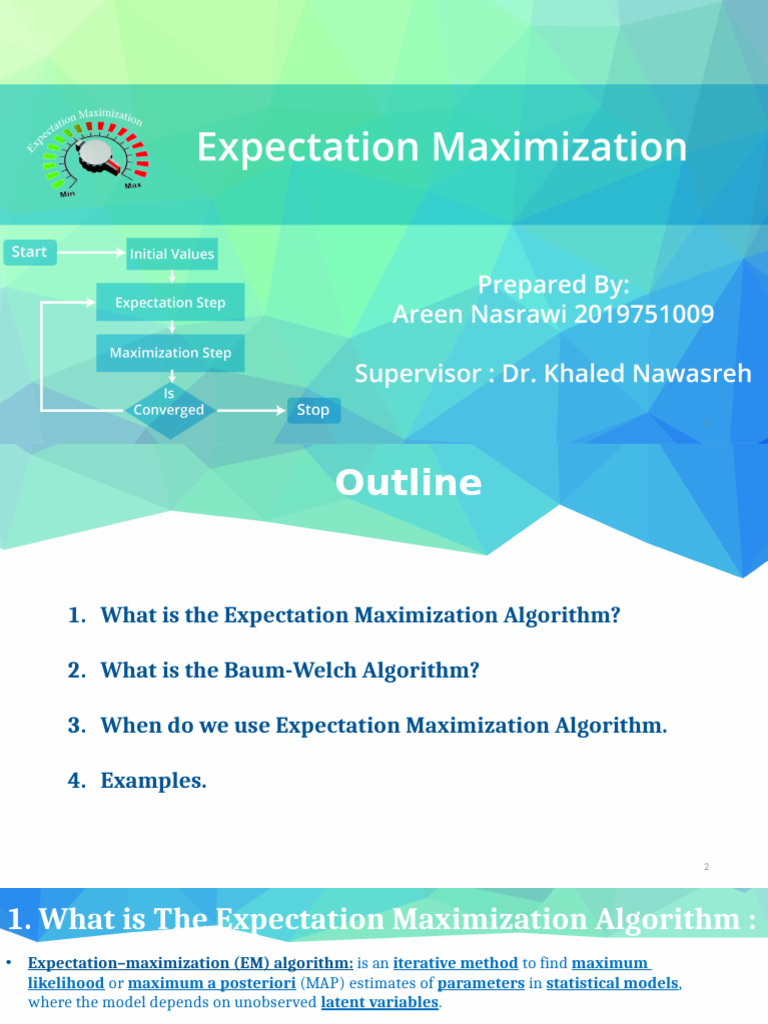 Chapter 6-Expectation Maximization Baum Welch Algorithm | PDF | Statistics | Mathematical Analysis