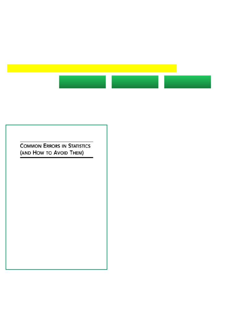 Common Errors in Statistics and How To Avoid Them Second Edition Dr ...