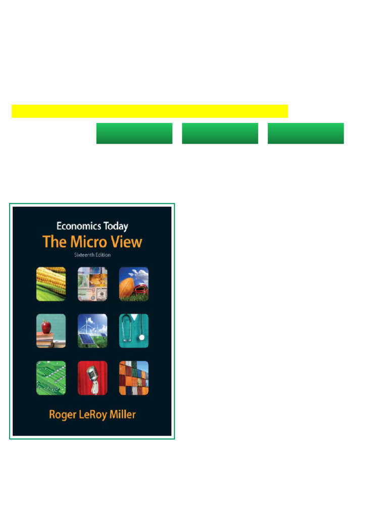 Economics Today The Micro View 16th Edition Roger Leroy Miller ...