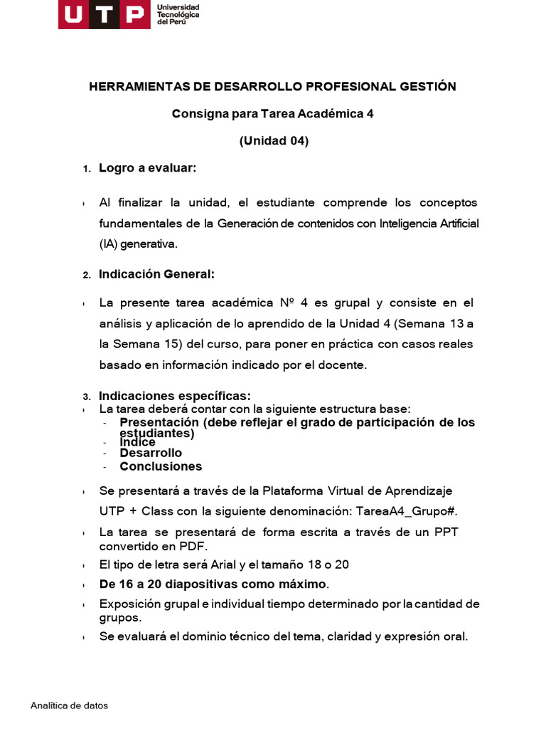 Tarea Academica 4 - Hdp (1) | PDF | Inteligencia artificial | Inteligencia (IA) y semántica