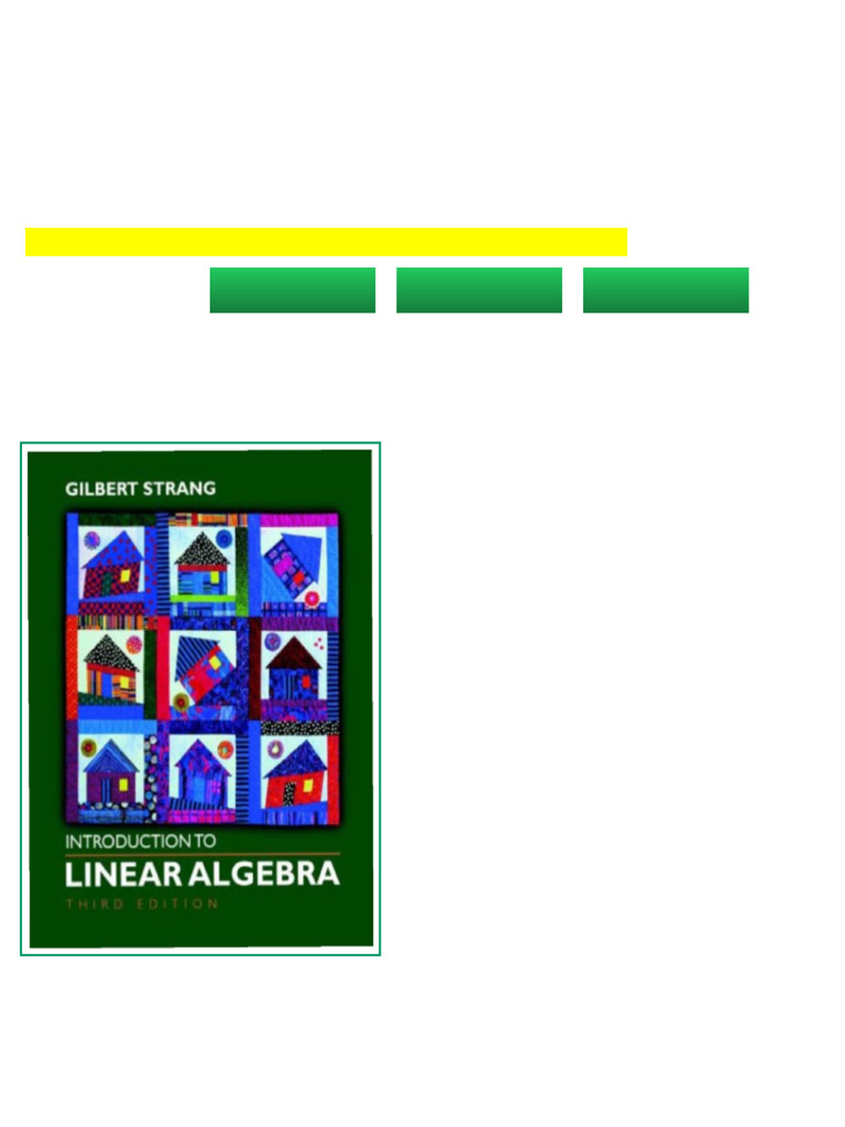 Introduction To Linear Algebra 3rd Edition Gilbert Strang Available ...