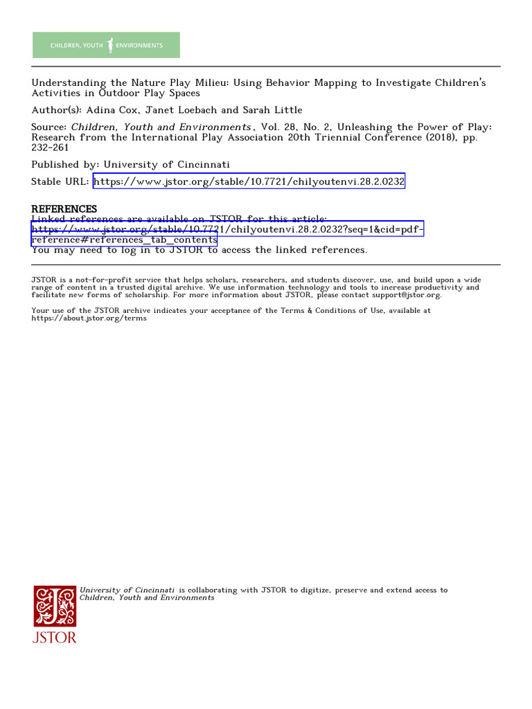 Behavior Mapping in Nature Play Spaces | PDF | Geographic Information ...