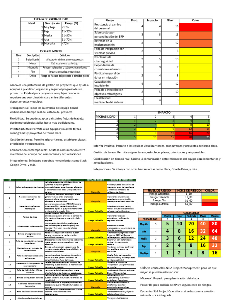Matrices de Riesgos | PDF | Escalabilidad | Planificación de recursos empresariales