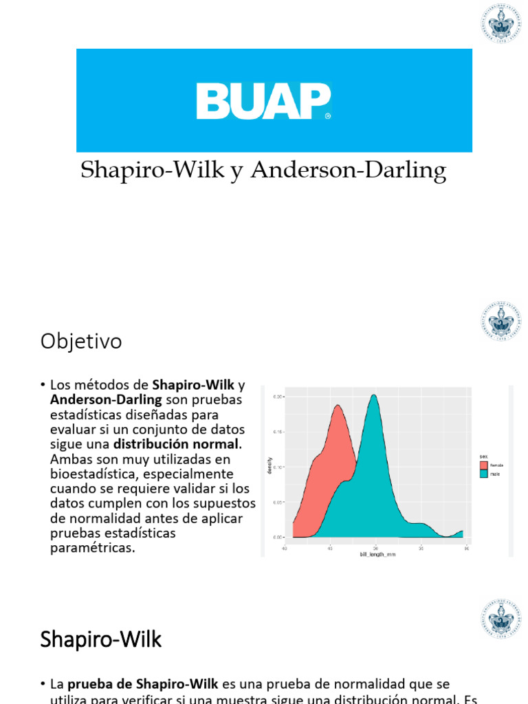 Shapiro Wilk Anderson Darling | PDF | Estadísticas | Valor P