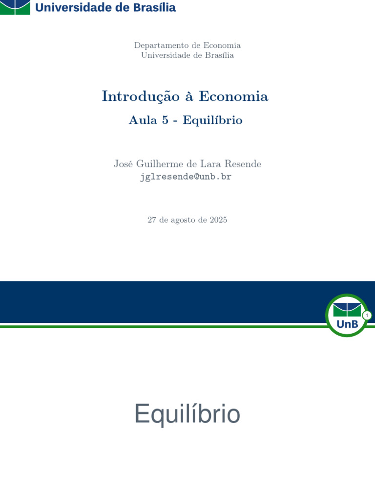 Aula5_INTECO_2_2025 | PDF | Equilíbrio econômico | Mercado (economia)