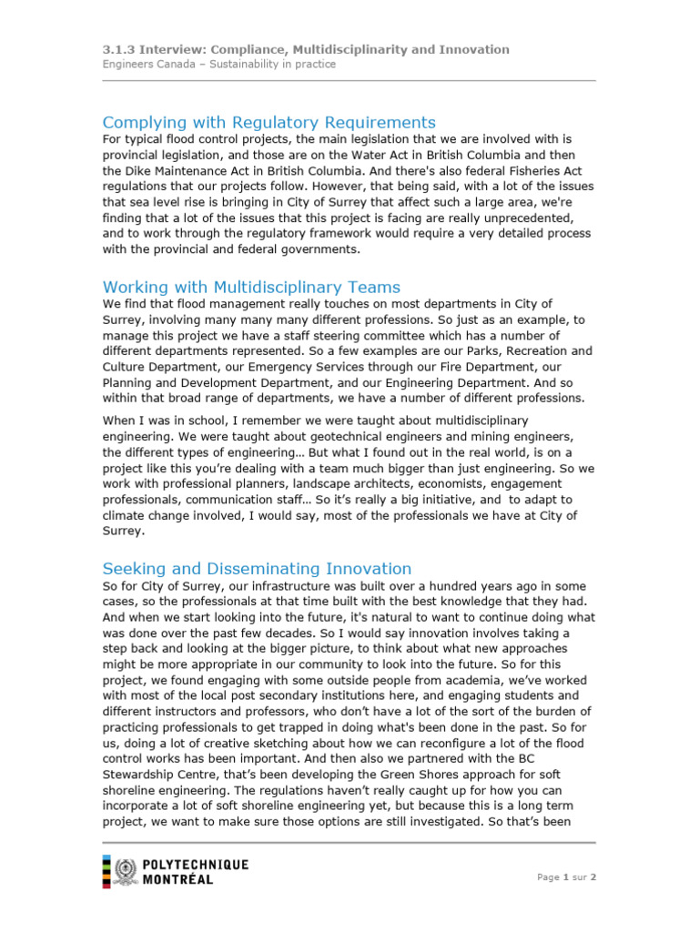 3.1.3 Interview - Compliance Multidisciplinarity and Innovation | PDF