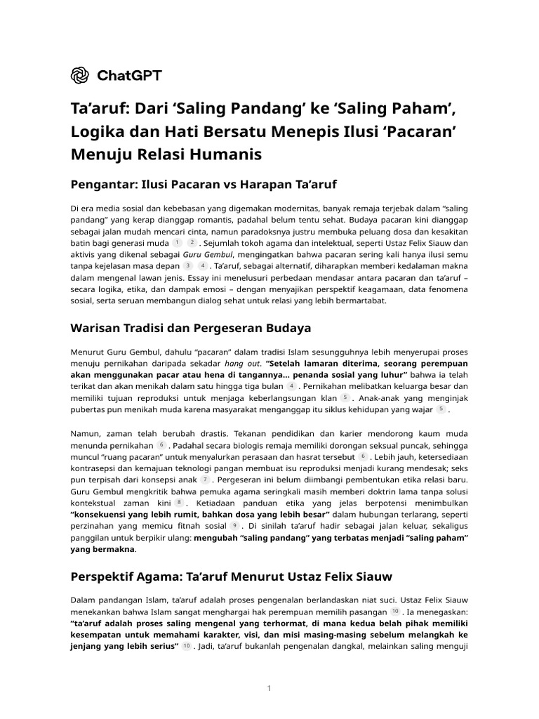 Ta’Aruf_ Dari ‘Saling Pandang’ Ke ‘Saling Paham’, Logika Dan Hati ...