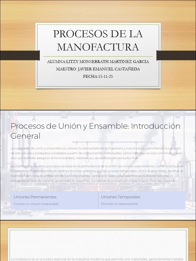 Procesos de Unión y Ensamble en Manufactura | PDF | Soldadura ...