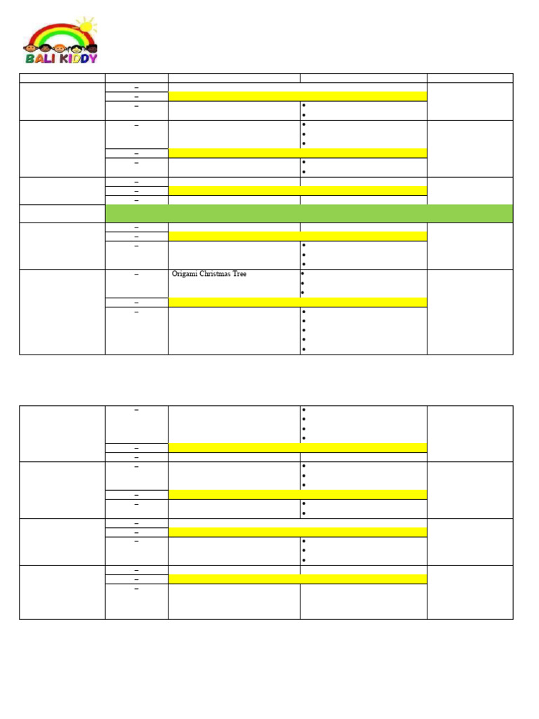 Grade 1b Jadwal Kegiatan Jeda Semester 1 2025-2026 | PDF