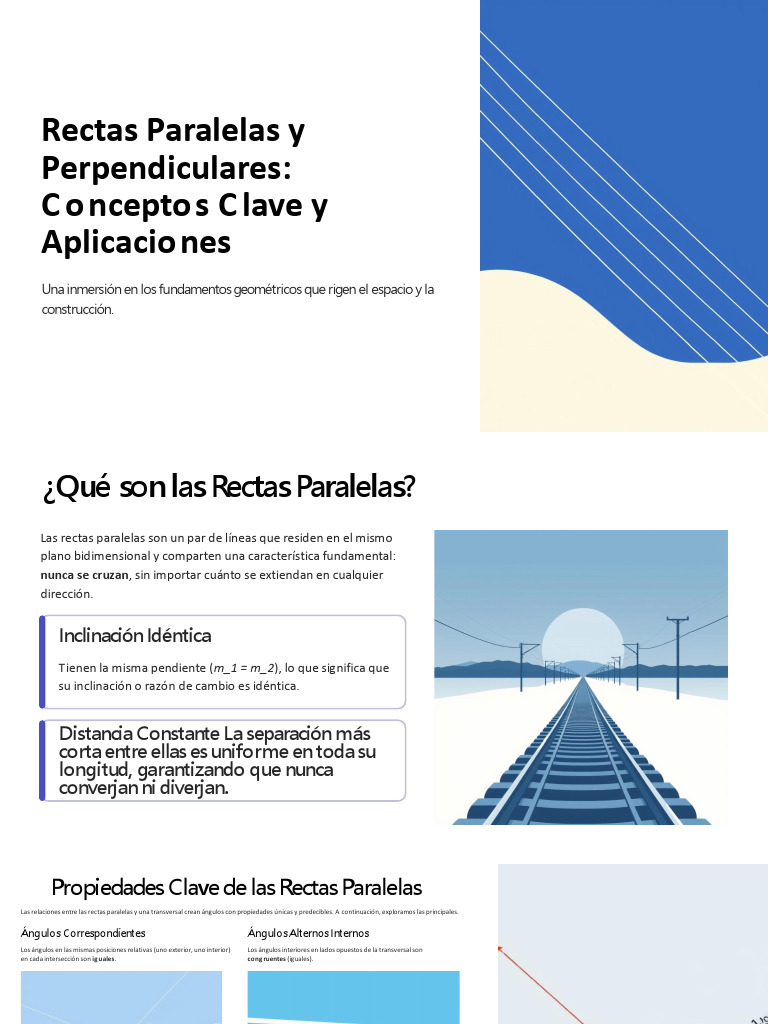 Rectas Paralelas y Perpendiculares Conceptos Clave y Aplicaciones | PDF ...