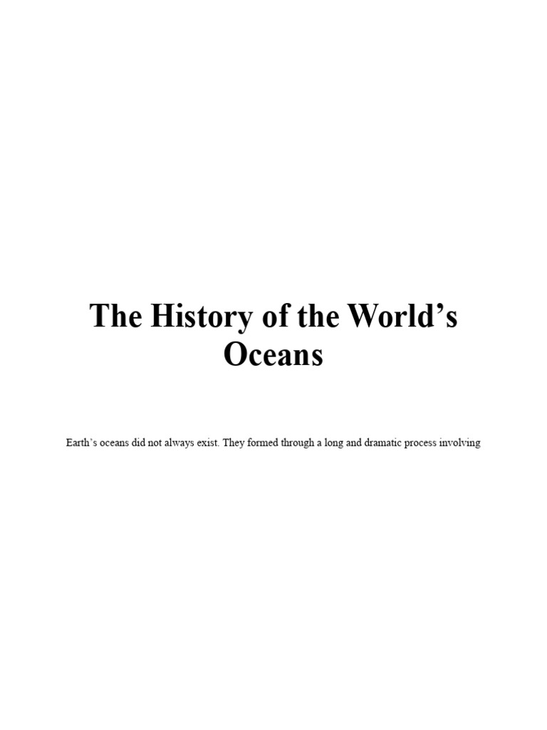 History and Formation of Earth's Oceans | PDF | Oceans | Earth