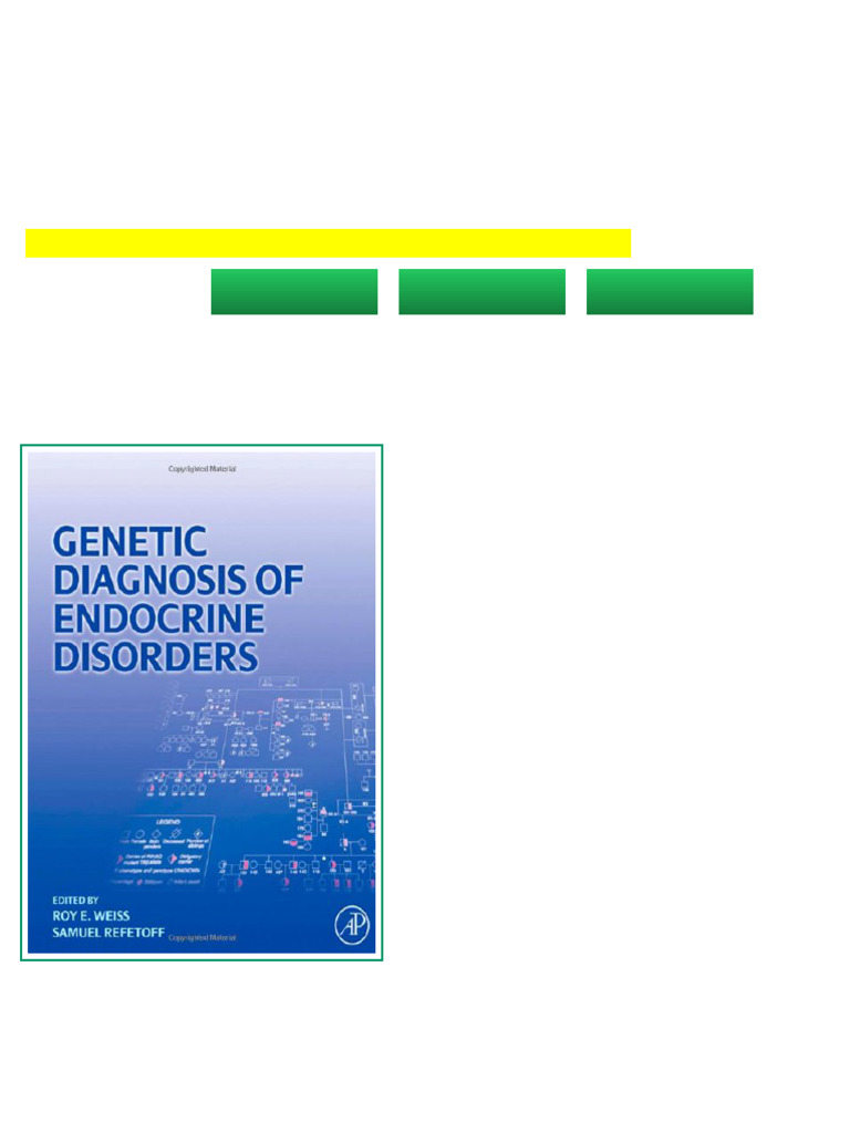 Genetic Diagnosis of Endocrine Disorders 1st Edition Roy E. Weiss | PDF ...