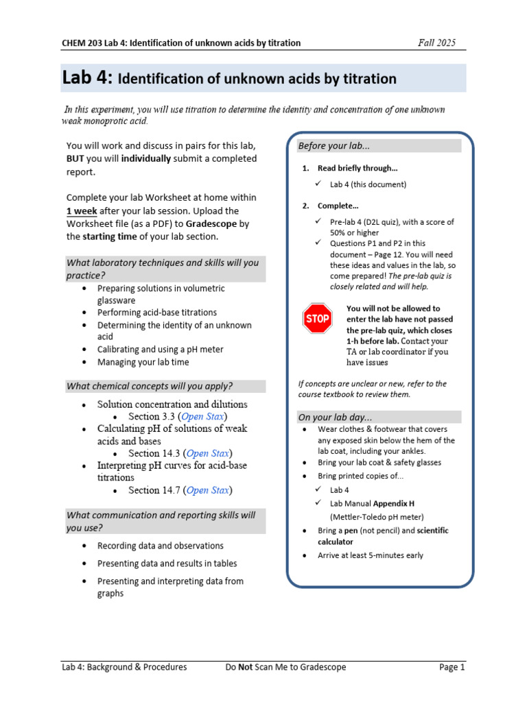 Identify Unknown Acids via Titration | PDF | Titration | Chemistry