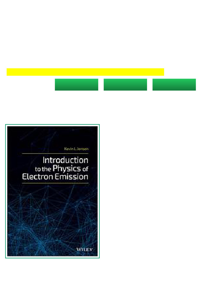 (Ebook) Introduction To The Physics of Electron Emission by Jensen ...