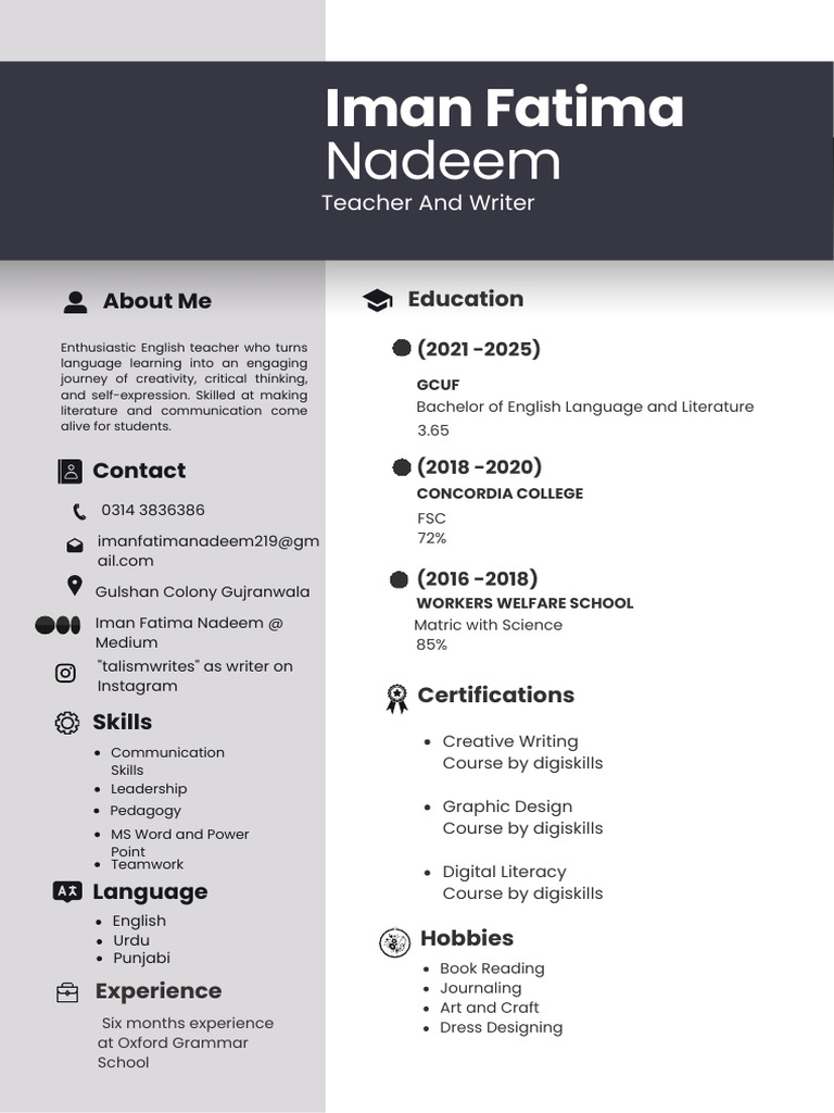Iman Fatima Nadeem CV - 20251117 - 010811 - 0000 | PDF