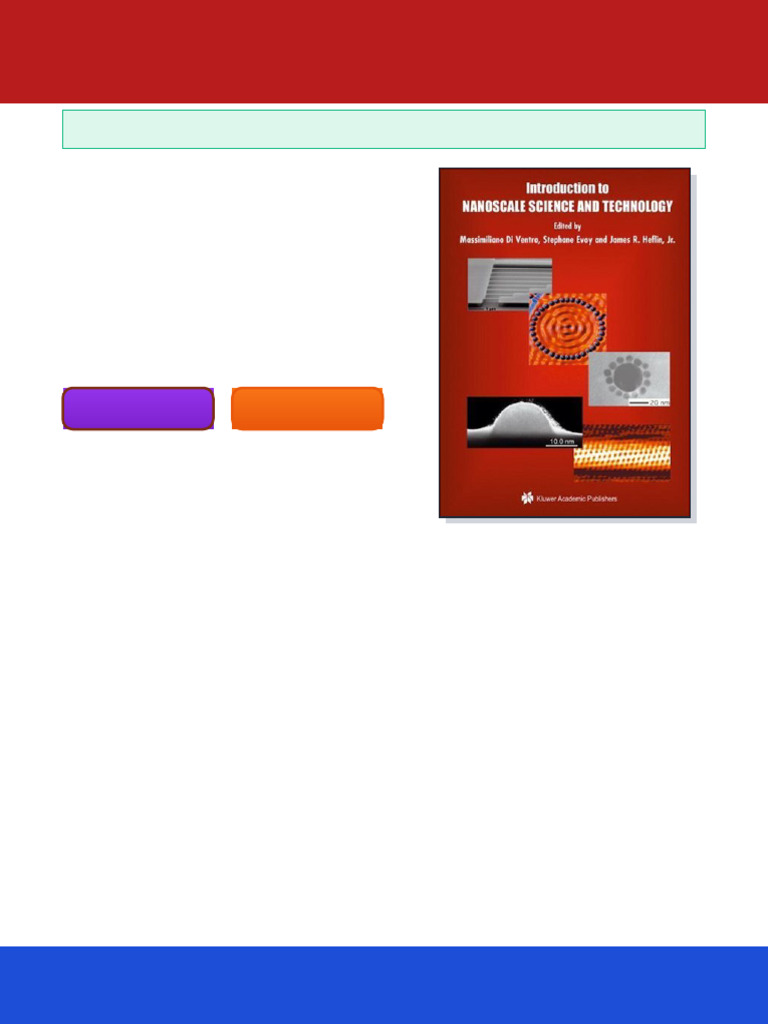 Introduction To Nanoscale Science and Technology 1st Edition ...