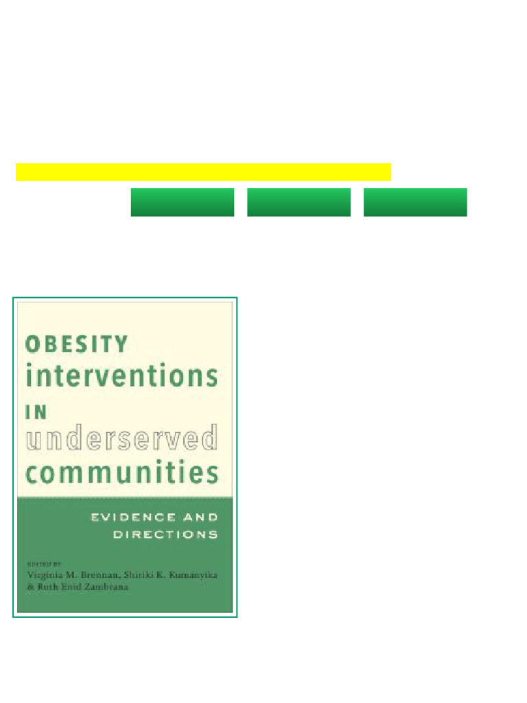 Obesity Interventions in Underserved Communities Evidence and ...