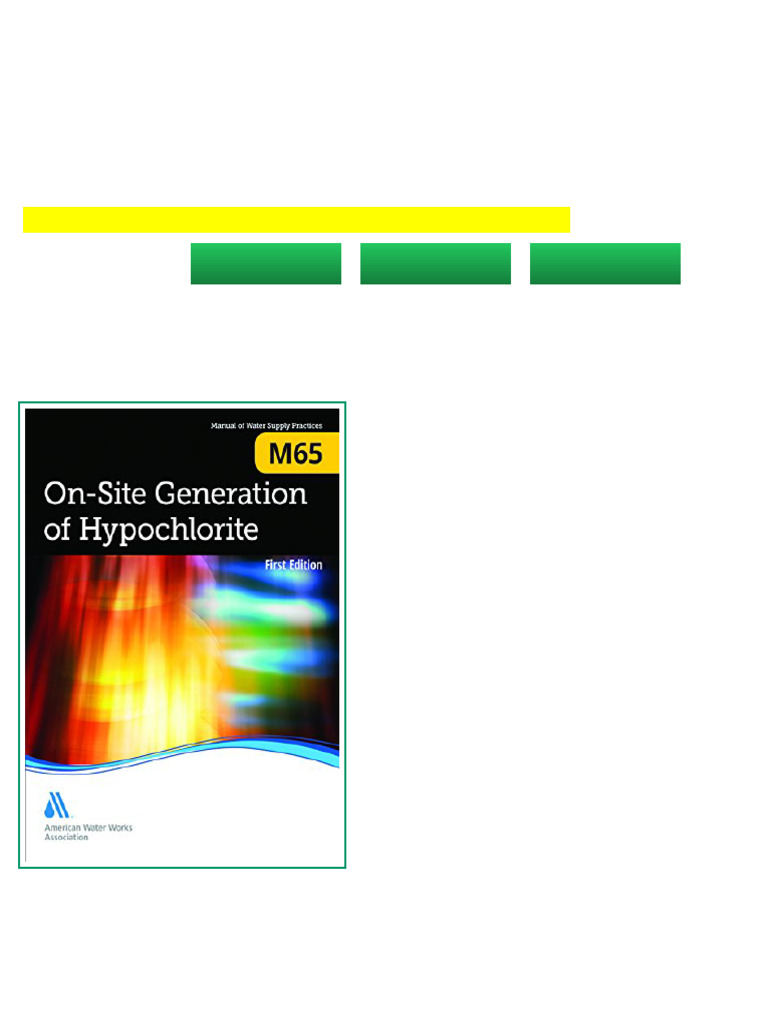 On Site Generation of Hypochlorite First Edition American Water Works ...