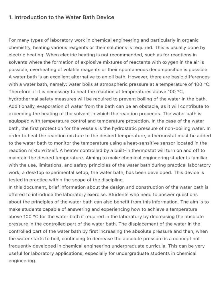 Water Bath Report | PDF | Water | Chemical Reactions
