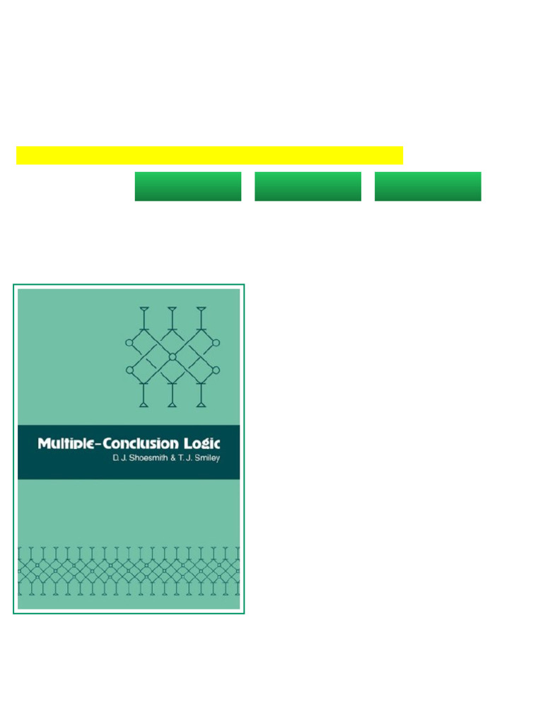 Multiple Conclusion Logic 1st Edition D. J. Shoesmith: Mirror Link ...
