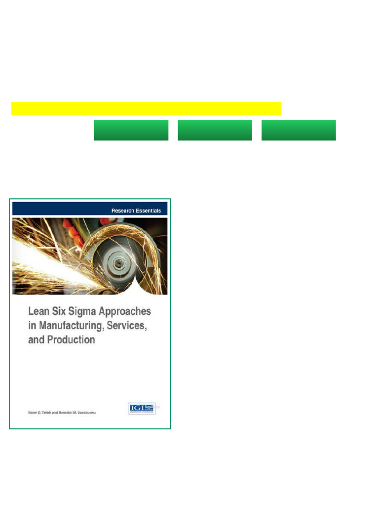Lean Six Sigma Approaches in Manufacturing Services and Production 1st ...