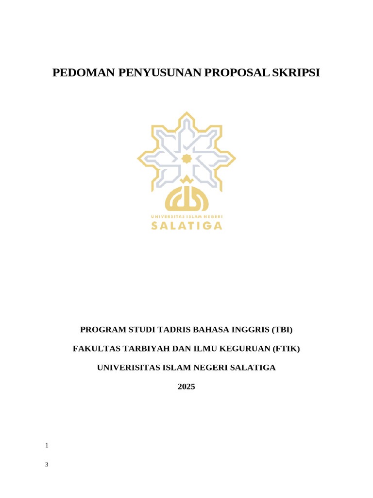 Pedoman Proposal Skripsi TBI 2025 | PDF