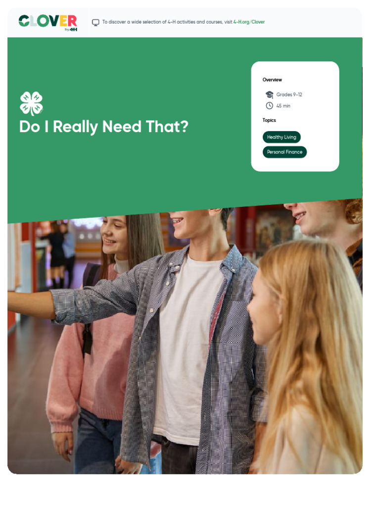 CLOVER by 4 H Do I Really Need That | PDF | Online Shopping | Delayed ...