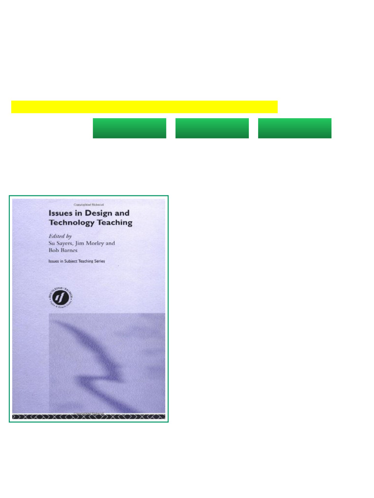 Issues in Design and Technology Teaching Issues in Subject Teaching Bob ...