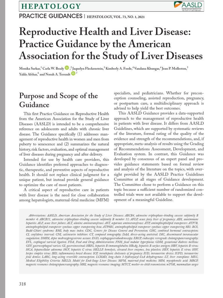 23 Guidance On Reproductive Health and Liver Disease (Updated September ...