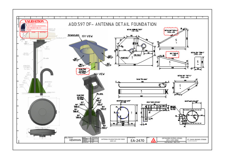 OPV-90M Antenna Foundation Drawing | PDF