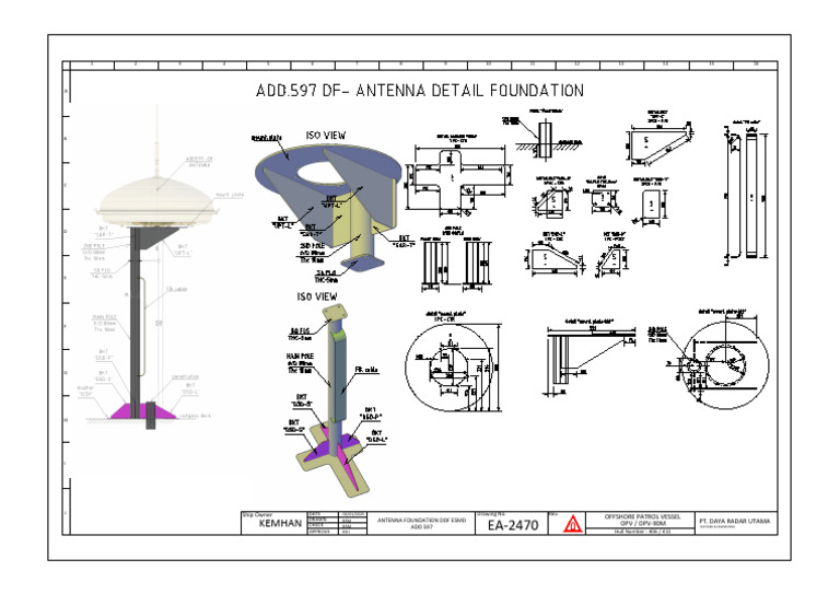 Offshore Patrol Vessel Antenna Foundation Drawing | PDF