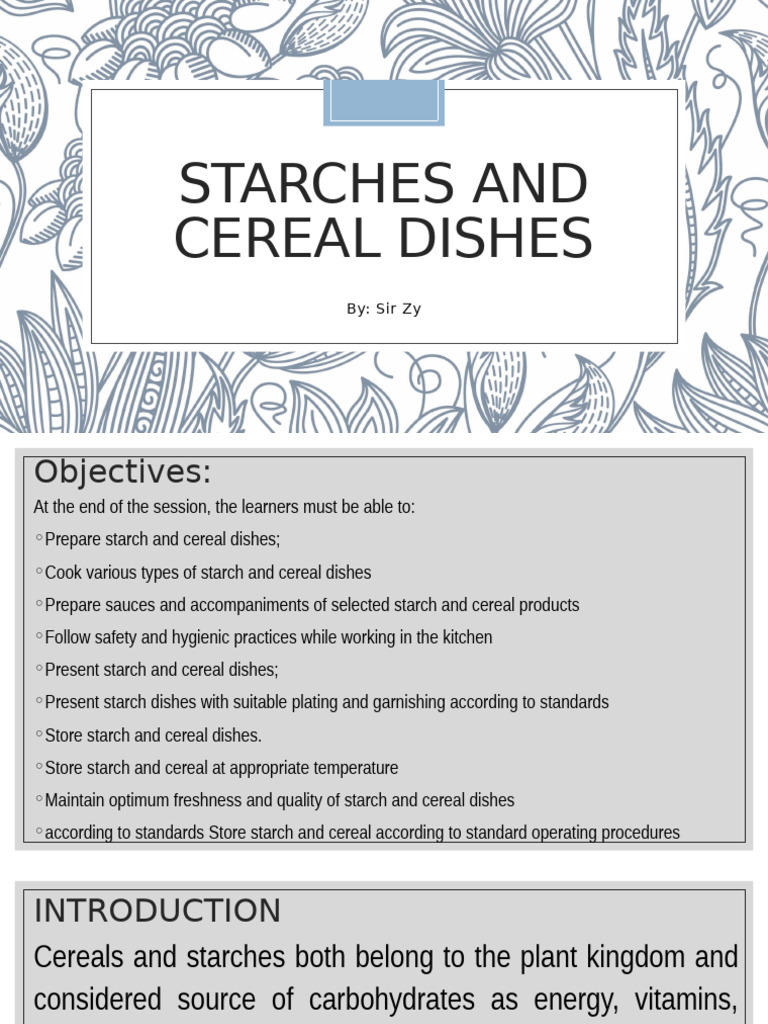 Starches and Cereal Dishes | PDF | Cereals | Starch