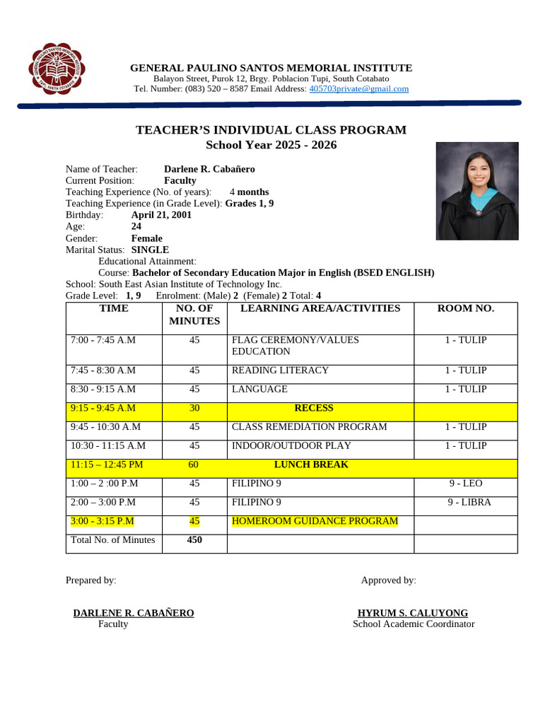 Darlene Individual Profile | PDF