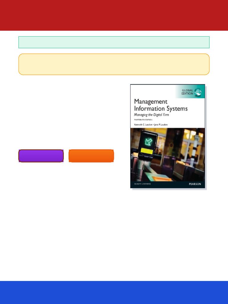 Management Information Systems 13th Edition Kenneth Laudon Ebook Quick ...