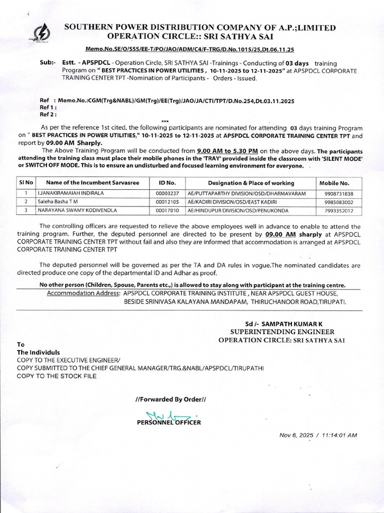 Sss Trainings Programs For 11-2025 - 0001 | PDF