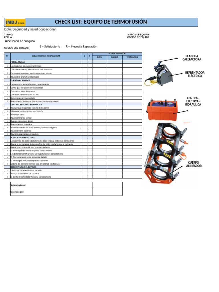 Check List Equipos - Todos | PDF | Ingeniería mecánica | Bienes ...